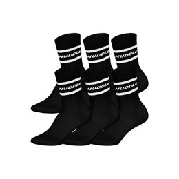 Kurzsocken HUDDLE "Socken HUDDLE 6pk Crew Socks Stripe 6er Pack", Herren, Gr. 35-38, schwarz, Obermaterial: 82% Polyester PES. 15% Baumwolle CO. 3% Elasthan EL., Socken