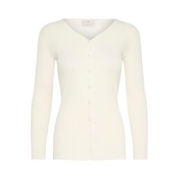 Strickjacke Kaffe "Strickjacke KAindira", Damen, Gr. S, wei&szlig; (chalk), Obermaterial: 80% Viskose LENZING LenzingCV. 20% Nylon NY., Strickjacken Strickjacke