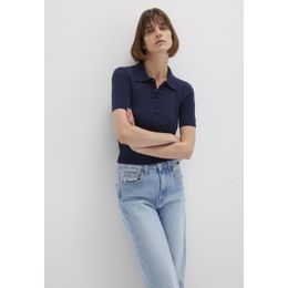 Polokragenpullover Mavi "POLO COLLAR SWEATER", Damen, Gr. L, maritime blau, Stoff, 49% Viskose, 31% Polyester, 20% Polyamid, k&ouml;rpernah normal, ohne Ausschnitt, normaler Saum, Pullover, Pullover Kurzarm