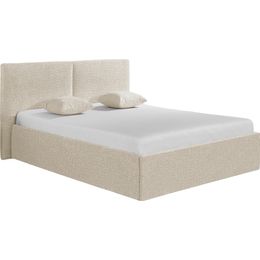 Polsterbett, hellbeige, B:148cm L:210cm, Bezug. Hochwertiger Boucl&eacute;, 100% Polyester pflegeleicht, Polsterung: Polsterwatte, Material Gestell: gepolsterter Holzwerkstoff, , Westfalia Schlafkomfort, Betten, Polsterbett