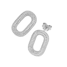 Paar Ohrstecker "mit wei&szlig;en Zirkonia, Silber 925", silber, Giorgio Martello MILANO, Ohrringe, Damen, Silber 925 (Sterlingsilber)