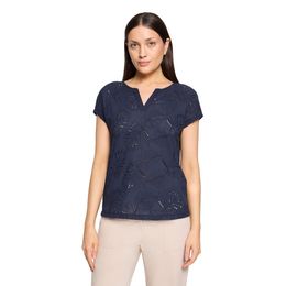 BETTY & CO Kurzarmshirt BETTY & CO "Damen mit V-Ausschnitt", Damen, Gr. XXL, dunkelblau, Obermaterial: 100% Baumwolle, gerade normal, Neckholder, Shirts