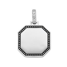 Kettenanh&auml;nger "achteckig, Rand in Kugeloptik, Silber 925", silber, Giorgio Martello MILANO, Schmuckanh&auml;nger, Herren, 3cm, Silber 925 (Sterlingsilber), Kettenanh&auml;nger