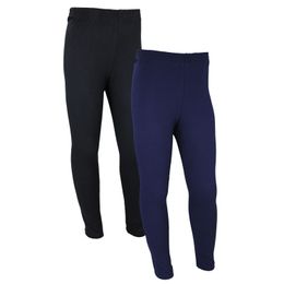 Leggings TUPTAM "Leggings M&auml;dchen Lange Leggings 2er Pack", M&auml;dchen, Gr. 164, N-Gr, schwarz (schwarz, dunkelblau), Obermaterial: 95% Baumwolle CO. 5% Elasthan EL., Hosen Leggings