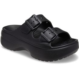 Pantolette Crocs "Saturday Platform Sandal", Damen, Gr. 38, schwarz, Croslite&trade;, unifarben, Schuhe Pantolette, Sommerschuh, Strandschuh, Gartenschuh zum Schlupfen