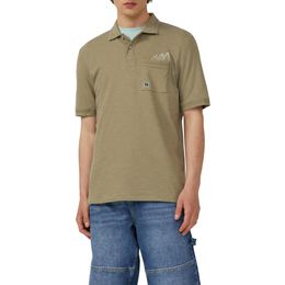 Poloshirt s.Oliver, Herren, Gr. XL, gr&uuml;n (forest gr&uuml;n), Web, Obermaterial: 100% Baumwolle, bestickt, unifarben, regular fit h&uuml;ftbedeckend, Rundhals, Shirts, mit Stickereien
