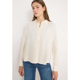 Hemdbluse Cecil, Damen, Gr. XL (44), oat milk beige melange, Web, Obermaterial: 70% Polyester, 30% Viskose, meliert, regular fit normal, Manschette, Blusen Hemdbluse, mit Manschetten