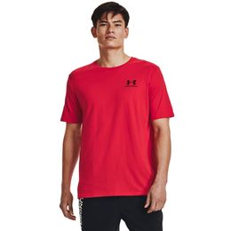 T-Shirt Under Armour "UA M SPORTSTYLE LC SS", Herren, Gr. S, rot, Obermaterial: 60% Baumwolle, 40% Polyester, normal, Rundhals, Shirts T-Shirt, Kurzarm, f&uuml;r sportliche Aktivit&auml;ten und Freizeit, Rundhalsausschnitt