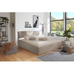 Polsterbett "Pisa in verschiedenen H&auml;rtegraden und Gr&ouml;&szlig;en", sand, sand mit kontrastfarbe beige, B:210cm L:210cm, Bezug 100% Polyester- pflegeleicht, Polsterung: Polsterwatte, Material Gestell: gepolsterter Holzwerkstoff, , Westfalia Schlafkomfort, Betten, Polsterbett, wahlweise mit oder ohne Bettkasten