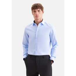 Seidensticker Herren Businesshemd "Schwarze Rose", blau, Gr. 39, unifarben, 100% Baumwolle, Hemden, Slim 1/1 Kentkragen Uni