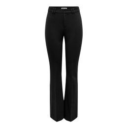 Anzughose Only "ONLPEACH MW FLARED PANT TLR NOOS", Damen, Gr. 36 (S), L&auml;nge 32, schwarz, Web, Obermaterial: 94% Polyester, 6% Elasthan, unifarben, Hosen Anzughose