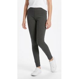 Leggings name it "NKFVIVIAN LEGGING NOOS", M&auml;dchen, Gr. 104, N-Gr, dunkelgrau melange, Jersey, Obermaterial: 95% Baumwolle, 5% Elasthan, unifarben, normal lang, Hosen Leggings, Baumwollmischung, normal geschnitten