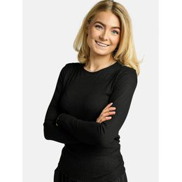Kurzarmhemd LIBERT&Eacute; ESSENTIEL "Libert&eacute; Essentiel T-shirt NATALIA", Damen, Gr. L, Normalgr&ouml;&szlig;en, schwarz, Obermaterial: 95% Viskose, 5% Elasthan, Hemden