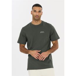 Funktionsshirt NOU "Blanck", Herren, Gr. L, dunkelgr&uuml;n, gr&uuml;n, 100% Baumwolle, unifarben, normal, Rundhals, Shirts Funktionsshirt, mit kleinem Print auf Brust