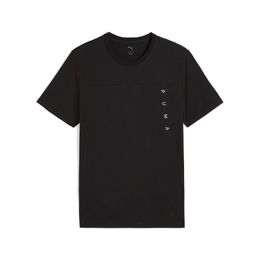 Trainingsshirt Puma "M TAD TECH TRIBLEND TEE", Herren, Gr. XL, schwarz (Puma schwarz), Jersey, Obermaterial: 50% Polyester, 25% Baumwolle, 25% Viskose, regular fit normal, Rundhals, Shirts, normale Schnittform, Kurzarm, atmungsaktives Material, mit Stauraum