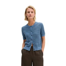 Marc O'Polo Cardigan MARC O'POLO "aus Leinen-Baumwolle-Mix", Damen, Gr. L, provincial blau, Obermaterial: 52% Baumwolle, 48% Leinen, unifarben, regular fit, Rundhals, Strickjacken