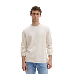 Marc O'Polo Rundhalspullover MARC O'POLO "aus reiner Bio-Baumwolle", Herren, Gr. S, wei&szlig; cotton, Obermaterial: 100% Baumwolle, unifarben, Rundhals, Pullover Rundhalspullover