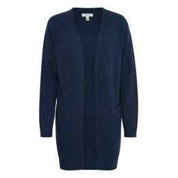 Strickjacke B.Young "Strickjacke BYNONINA", Damen, Gr. L, blau (copenhagen night), Obermaterial: 50% Viskose CV. 27% Polyamid PA. 23% Polyester PES., Strickjacken Strickjacke