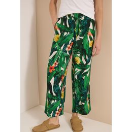 Cecil Damen Culottekhaki, Gr. XXL, gebl&uuml;mt, Stoff, 100% Viskose, Hosen, mit allover Print