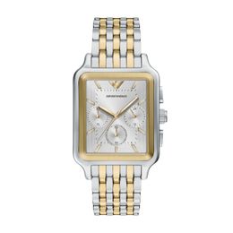 Chronograph Emporio Armani, gold (gelbgoldfarben, edelstahlfarben), Armbanduhren, Herren, Chronograph, Quarzuhr, Armbanduhr, Herrenuhr, Edelstahlarmband, analog