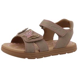 Lurchi M&auml;dchen Sandale "Cinny", Gr. 30, beige, Veloursleder, festlich, Schuhe, Klettschuh mit Glitzer, Gr&ouml;&szlig;enschablone zum Download