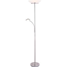 Globo LIGHTING Deckenfluter "DECKENFLUTER NICKEL MATT, 1XLED", silber (silberfarben), &Oslash; 32cm H: 178cm, 1 Stk., Leuchten, Stehlampe Stehleuchte Fluter Wohnzimmer Flur, Deckenfluter