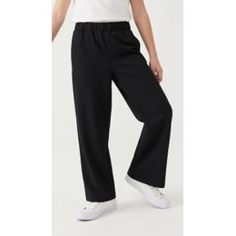 Schlupfhose name it "NKFNALINNA WIDE PANT NOOS", M&auml;dchen, Gr. 92, N-Gr, schwarz, Jersey, Obermaterial: 95% Polyester, 5% Elasthan, unifarben, weit lang, Hosen Schlupfhose, Materialmix, weiter Beinschnitt