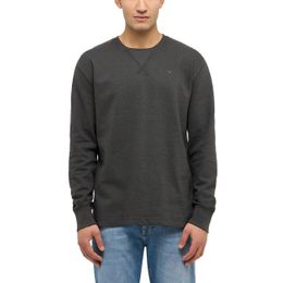 Langarmshirt Mustang "Herren Style Asheville", Herren, Gr. M, grau (anthrazit), Jersey, 100% Baumwolle, Rundhals, Shirts Langarmshirt