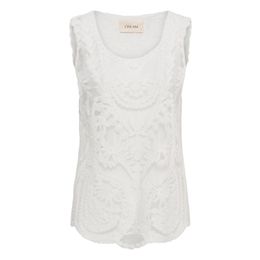 Blusentop Cream "&Auml;rmellose Bluse CRMai", Damen, Gr. L-XL, wei&szlig; (snow wei&szlig;), Obermaterial: 70% Baumwolle CO. 30% Polyester PES., Blusen Blusentop