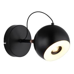 Globo LIGHTING Wandleuchte "DONOVAN", schwarz (schwarz matt), 1, &Oslash; 12cm, 1 Stk., Leuchten, Wandleuchte Schwarz/Chrom/Gold, Acryl opal, LED 10W, Wandleuchte