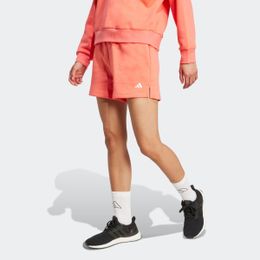 Shorts adidas Sportswear "ESSENTIALS SMALL LOGO FEELCOZY", Damen, Gr. S, N-Gr, wei&szlig; (semi turbo, wei&szlig;, normal, gr.), Obermaterial: 70% Baumwolle, 30% Polyester, Hosen Shorts