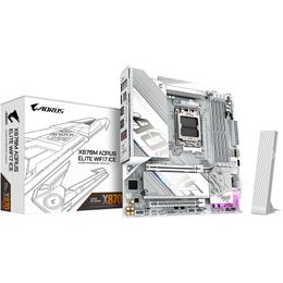 Gigabyte Mainboard "X870M AORUS ELITE WIFI7 ICE", wei&szlig;, B:24,4cm H:3,5cm T:27cm, Mainboards