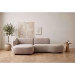 Ecksofa Home Affaire "OSTRUP Rundsofa, L-Form, Naturt&ouml;ne, Boucle oder Chenille", cream, B:278cm H:73cm T:152cm, 100% Polyester, Sofas, Ecksofa, Breite 278 cm, organische Form mit sanften Rundungen
