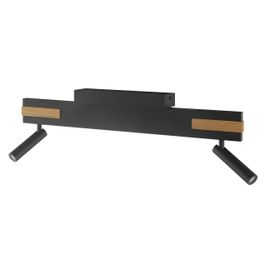 LUMICOUTURE LED Deckenstrahler "Streamline", schwarz, holz, 2, H: 15cm, 1 Stk., Leuchten, 60 cm, 2300 lm 2700 K, dimm- u. schwenkbar, Aluminium/Holz, schwarz, LED Deckenstrahler
