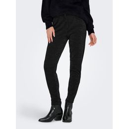 Jogger Pants Only "ONLPOPTRASH-ALYA LIFE GLIT PANT PNT", Damen, Gr. M (38), L&auml;nge 32, schwarz (schwarz detail:silber lurex), Obermaterial: 95% Polyester, 5% Elasthan, Glitzermuster, regular fit, Hosen