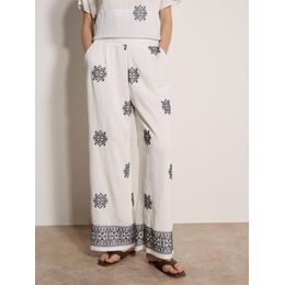 Palazzohose Apricot "Hose", Damen, Gr. S (36), N-Gr, wei&szlig;, gewebt, Obermaterial: 87% Viskose CV. 13% Polyamid PA., gemustert, Hosen Palazzohose, mit Stickerei
