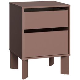 Nachtkommode FORTE "Tahoe Nachtkommode, grifflos, 2 Schubk&auml;sten", terrakotta, B:48,2cm H:66,7cm T:41,4cm, Spanplatte, Sideboards, B/H/T 48,2/66,7/41,4 cm