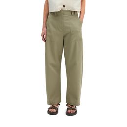 Marc O'Polo Chinohose MARC O'POLO "aus Baumwoll-Twill-Stretch", Damen, Gr. 38, Normalgr&ouml;&szlig;en, pure sage, Twill, Obermaterial: 97% Baumwolle, 3% Elasthan, unifarben, loose fit lang, Hosen Chinohose