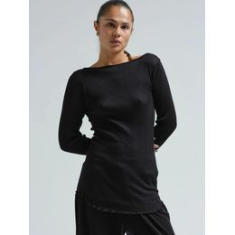 Kurzarmhemd SEAMLESS BASIC "Seamless Basic T-shirt Elegante", Damen, Gr. onesize, schwarz, Obermaterial: 100% Wolle, Hemden