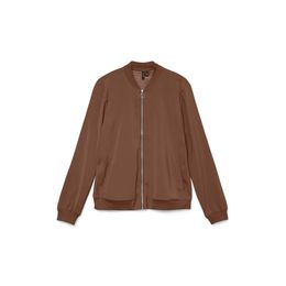 V&eacute;ro Moda Bomberjacke VERO MODA "VMCOCO L/S BOMBER NOOS", Damen, Gr. L, cocoa braun, Web, Obermaterial: 96% Polyester, 4% Elasthan, unifarben, regular fit normal, Rundhals, Rippb&uuml;ndchen, Jacken Bomberjacke, in modisch kurzer Form, mit Stretch