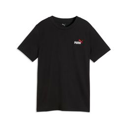 T-Shirt Puma "ESS 2 COLOR SMALL NO 1 LOGO TEE B", Jungen, Gr. 176, Puma schwarz, rot flash, Jersey, Obermaterial: 100% Baumwolle, bedruckt, regular fit normal, Rundhals, Shirts T-Shirt, mit Rundhalsausschnitt, Kurzarm, ohne Kapuze, mit gesticktem Logo