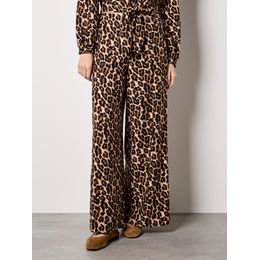 Wirkhose Apricot "Hose", Damen, Gr. XS (34), N-Gr, braun, gewebt, Obermaterial: 91% Viskose CV. 9% Nylon NY., Hosen, mit Leopardenmuster