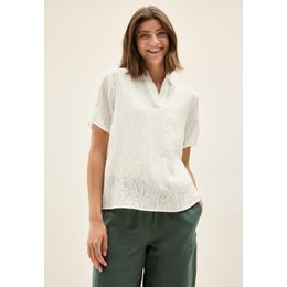 Hemdbluse Cecil, Damen, Gr. L (42), wei&szlig; (vanillewei&szlig;), Obermaterial: 75% Viskose, 25% Polyester, Strukturmuster, regular fit taillenbedeckt, Blusen Hemdbluse, mit leichtem Struktur Muster
