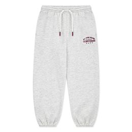 Jogginghose Converse "CNVG RELAXED KNIT JOGGER", M&auml;dchen, Gr. 128, N-Gr, birch htr, sport berry, angeraute Sweatware, Obermaterial: 60% Baumwolle, 40% Polyester, Hosen Jogginghose, bequeme Passform, f&uuml;r Freizeit und Bewegung, mit elastischem Bund