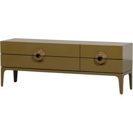 Lowboard Woood "Merge mit Eukalyptusholz und 4 Schubladen", honiggelb, B:160cm H:57cm T:44cm, Massivholz, Sideboards, Lowboard, Eukalyptusholz, Tragkraft 120 kg, Metallbeine