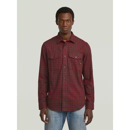 G-Star Raw Langarmshirt G-STAR "Marine Slim Hemd", Herren, Gr. S, baron chibi check, Obermaterial: 100% Baumwolle, Shirts Langarmshirt