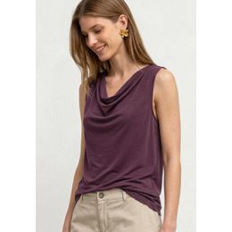 Tr&auml;gertop Street One, Damen, Gr. 34, rustic rouge, Stoff, 70% Modal, 30% Polyester, unifarben, normal normal, Wasserfallausschnitt, abgesteppt, Tops Tr&auml;gertop