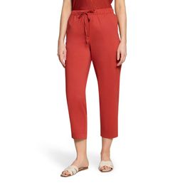 BETTY & CO Stoffhose BETTY & CO "Damen mit elastischem Bund", Damen, Gr. 36, Normalgr&ouml;&szlig;en, dunkelrot, Obermaterial: 76% Baumwolle, 20% Polyamid, 4% Elasthan, l&auml;ssig geschnitten 7/8-L&auml;nge, Hosen Stoffhose