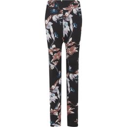 Leggings Urban Classics "Urban Classics Damen Girls Soft AOP Leggings", M&auml;dchen, Gr. 134/140, Normalgr&ouml;&szlig;en, schwarzflower, 85% Polyester, 15% Elasthan, slim fit, Hosen Leggings