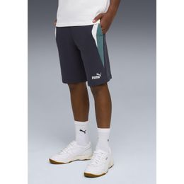 Trainingsshorts Puma "ESS BLOCK SHORTS TR B", M&auml;dchen, Gr. 176, N-Gr, new navy, Sweatware, Obermaterial: 68% Baumwolle, 32% Polyester, regular fit ca. Mitte Knie, Hosen, aus Baumwollmischung, mit Eingrifftaschen, Regular Fit